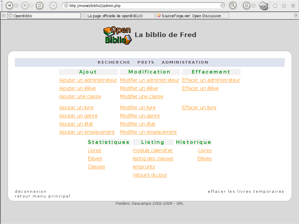 openBIBLIO official webpage